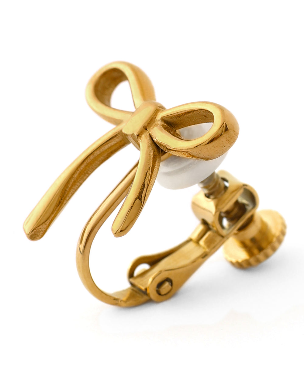 [ANEMONE] [Stainless Steel] Metal Ribbon Earrings | Anemone Sienna Rose ...