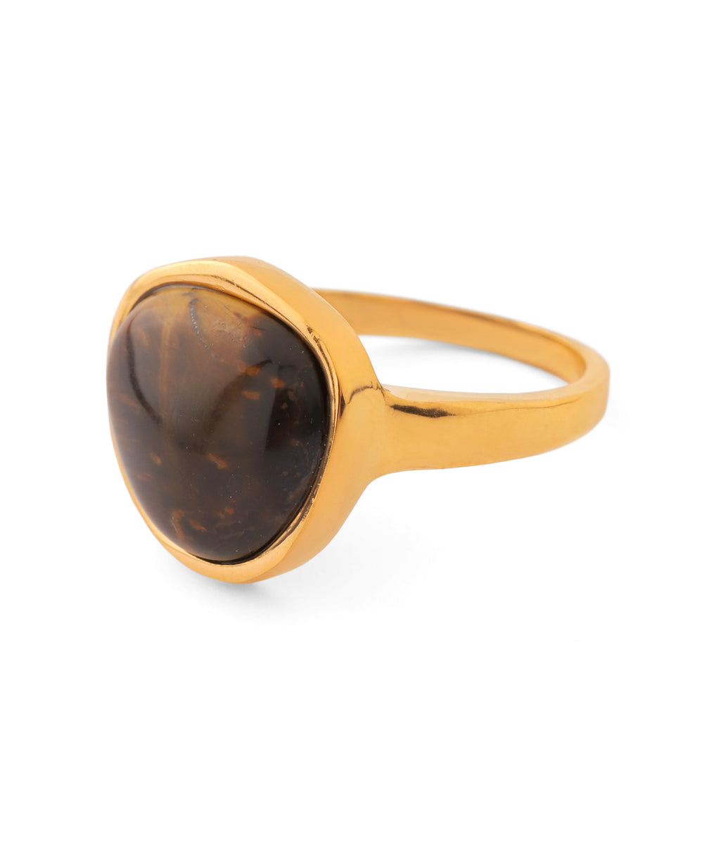 [ANEMONE] [Stainless Steel] Natural Stone Metal Ring | Anemone, Sienna ...